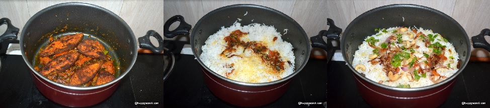 Fish Biryani Recipe | Fish Dum Biryani | Biryani using fried fish ...