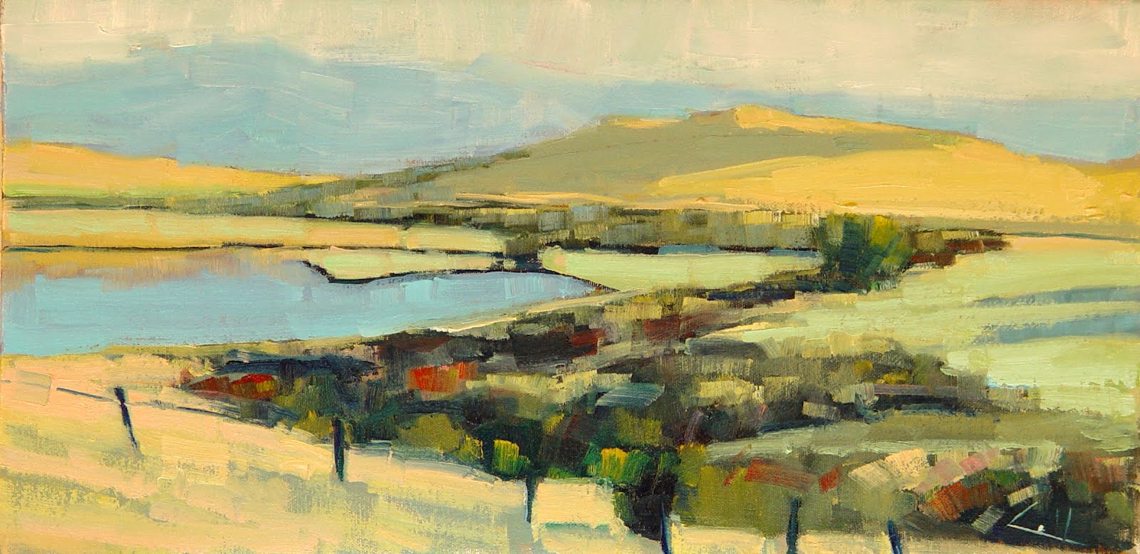 George Coll Daily Painter: Montana Stock Pond #0303D