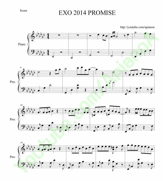 ApianoA Kpop Piano Cover: EXO - Promise piano sheets