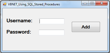 VB.Net Using Stored Procedure - C#, JAVA,PHP, Programming ,Source Code