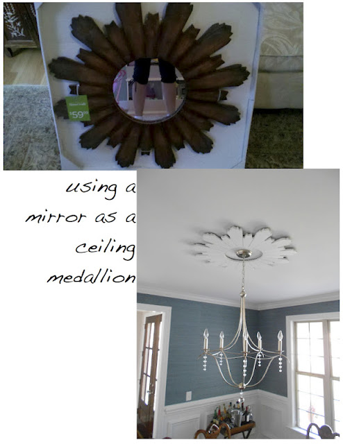 design dump: using a mirror as a ceiling medallion