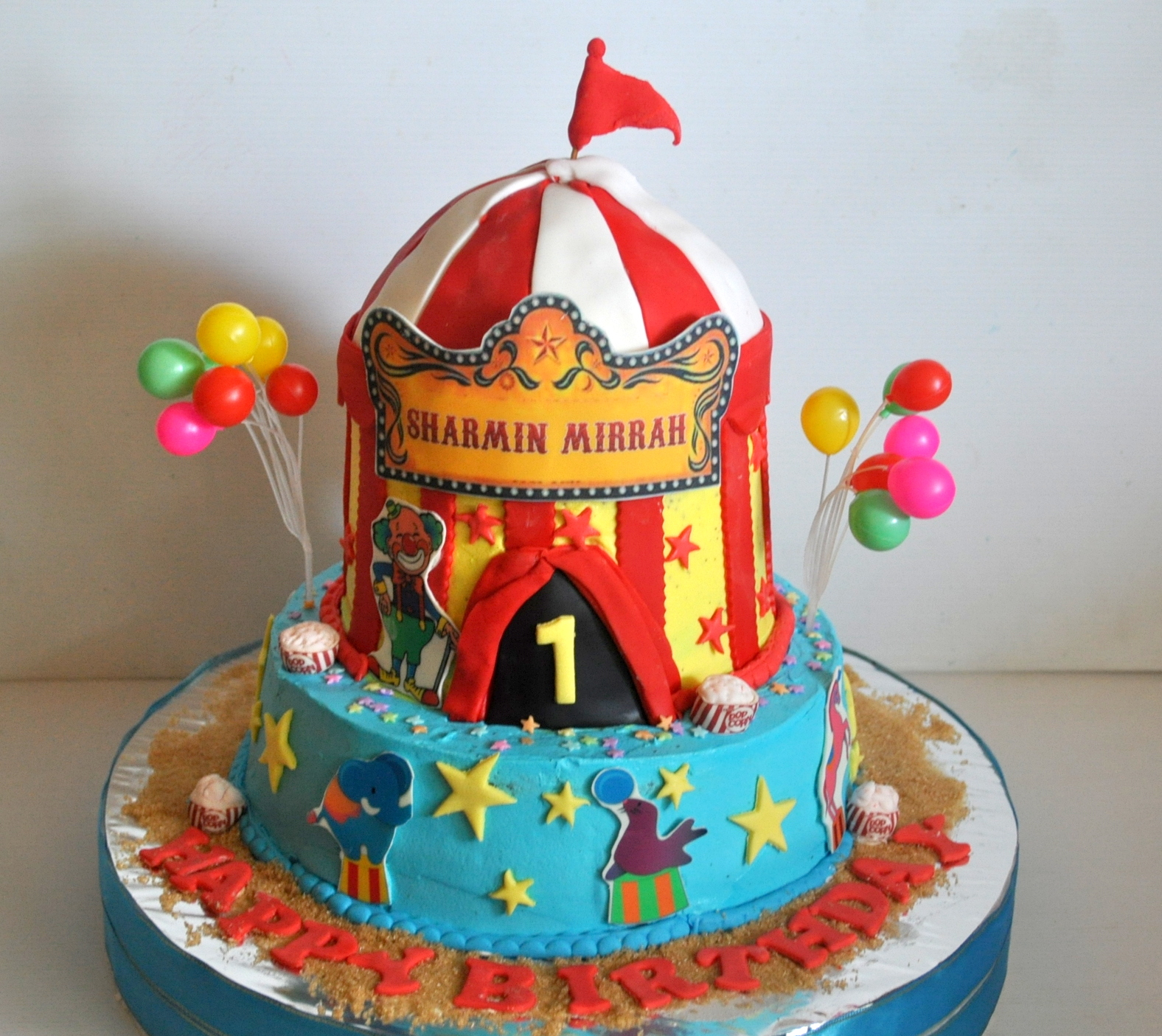 Izah's Kitchen: Carnival/Circus theme cake for Sharmin
