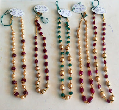 Jewellery Designs : #@ Single Pearl Line Designs