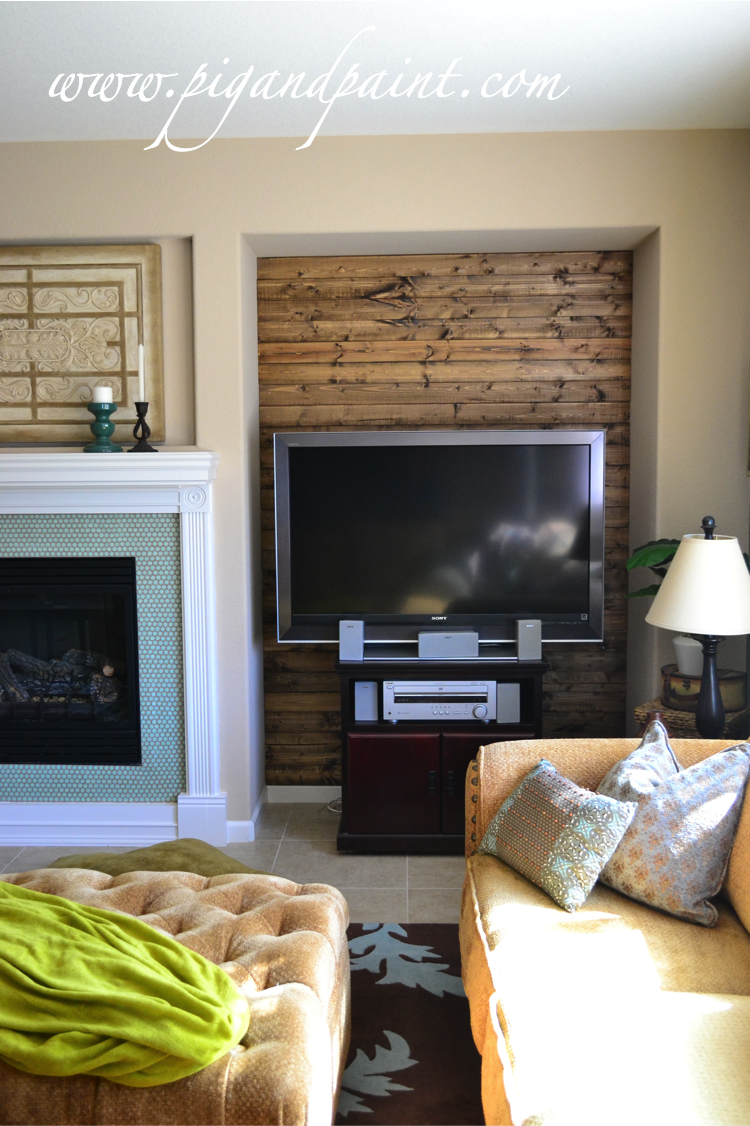 Wood Plank TV Nook