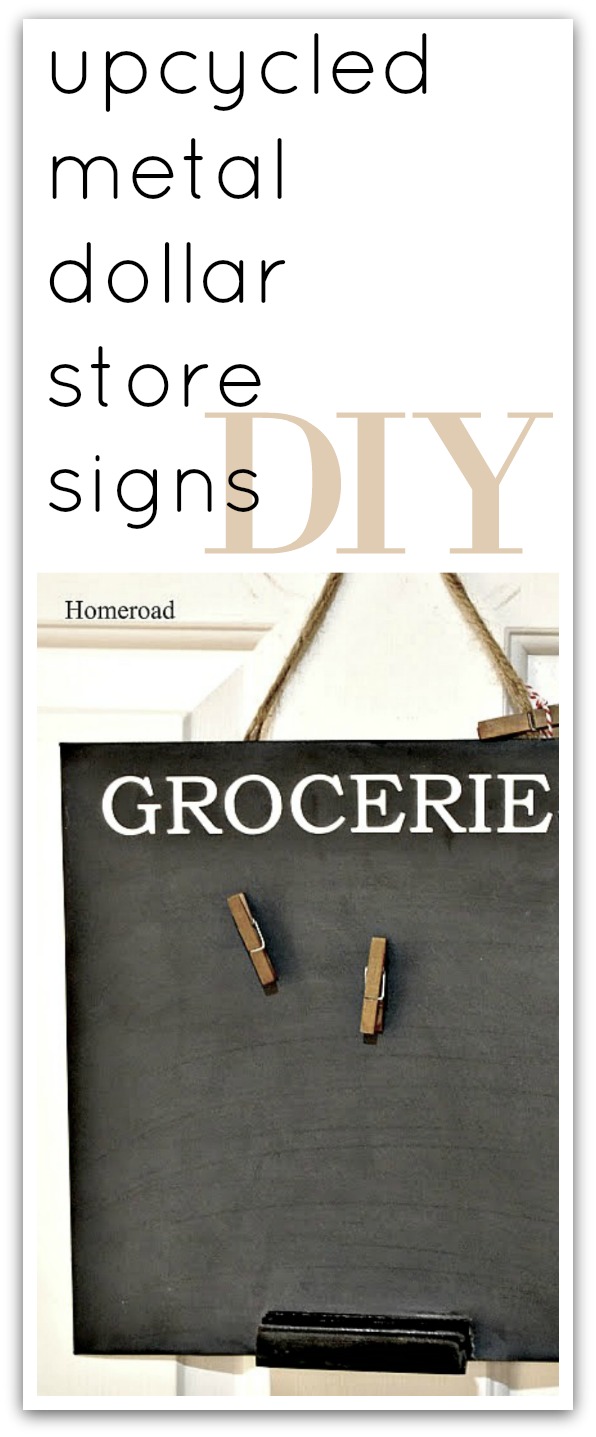 Up-cycling Metal Dollar Store Signs