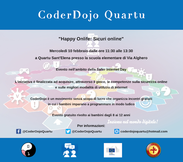 CoderDojo Quartu: "Happy Onlife: Sicuri online" seconda iniziativa su sicurezza online e ...