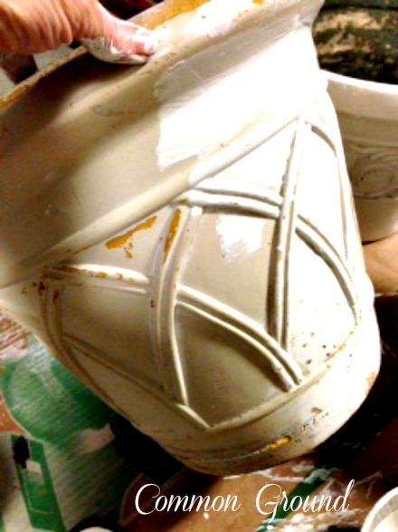 common ground : Container Planting and Painting Styofoam Pots