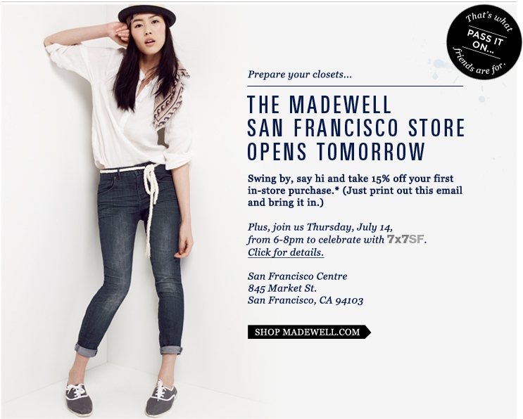 J.Crew Aficionada: Madewell Customers: San Francisco, here we come ...