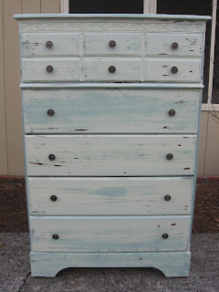 A New Leaf Furniture: Green Chest of Drawers with White Wash Finish - Sold!