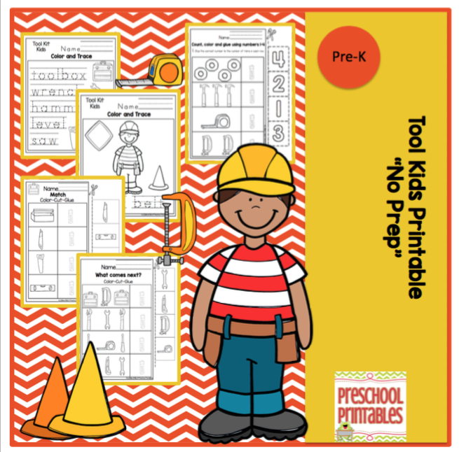 Tool Kids Printable ~ Preschool Printables