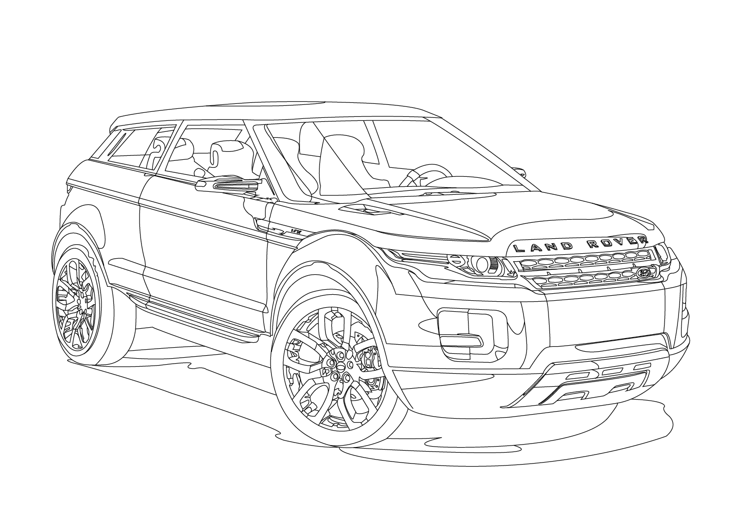 Transportes Para Colorear Land Rover Sketch Coloring Page