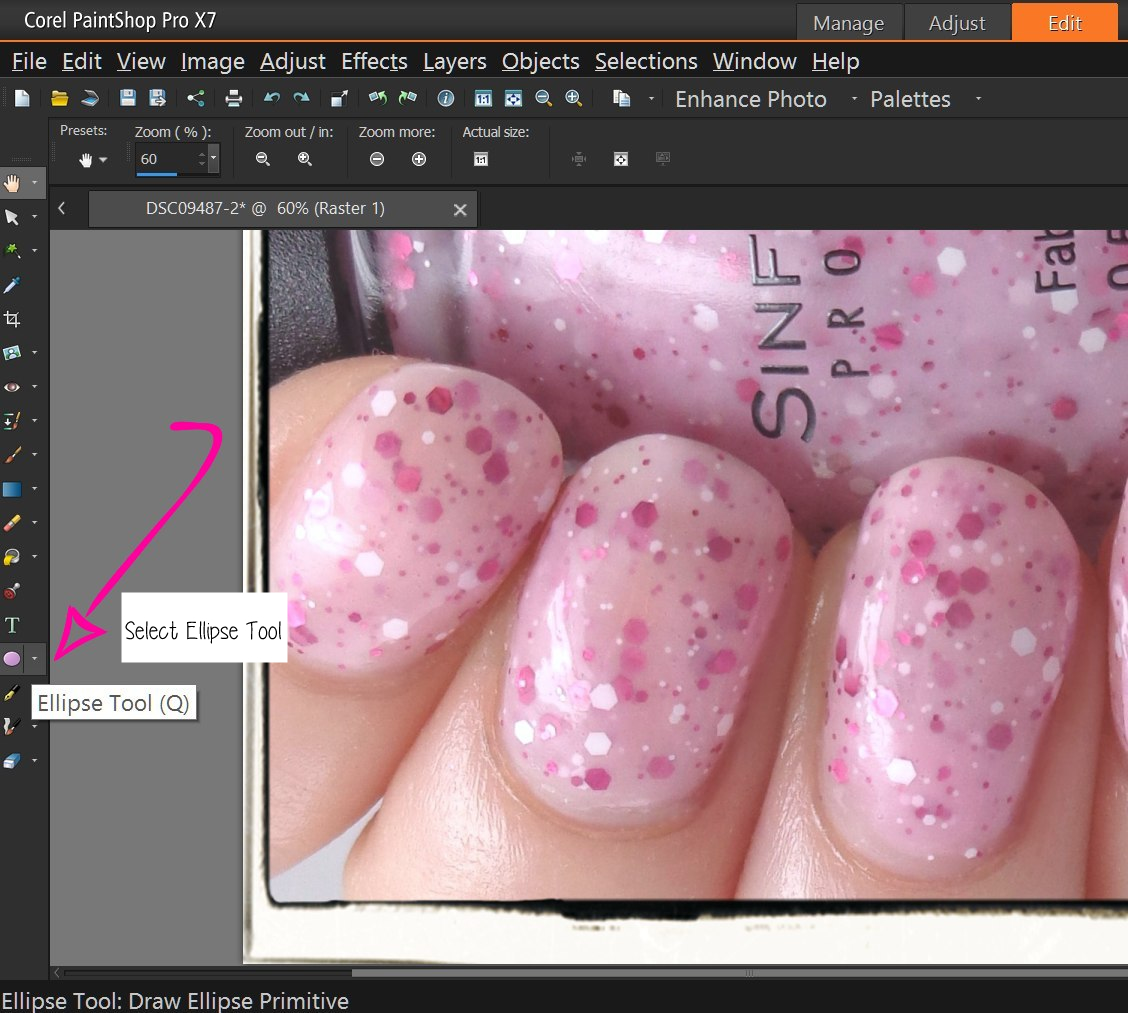 Creating Curved Watermarks for Nail Polish Photos w/ Paintshop Pro X7 ...