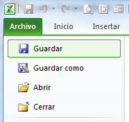 témporaExcel: Guardar archivos en Excel