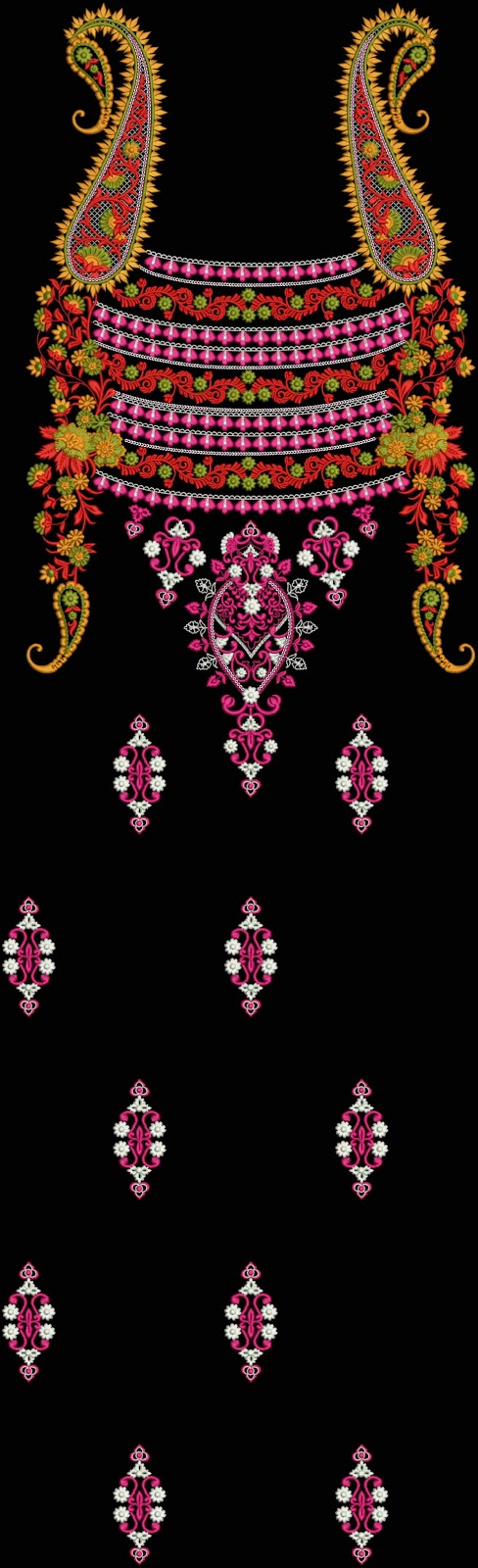 EmbDesignTube: Pakistani Motif Long Neck Embroidery Designs