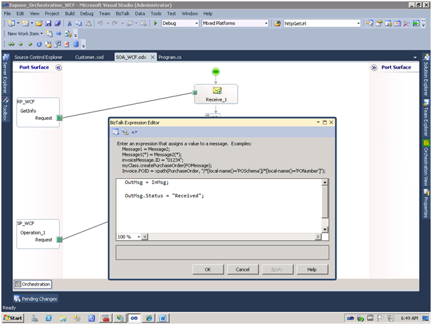 BizTalk Village: Exposing orchestration as WCF service biztalk example