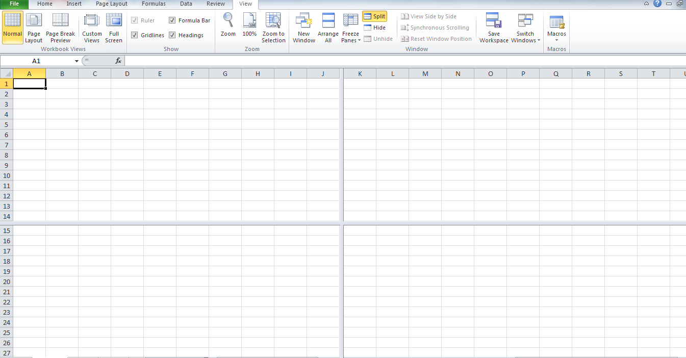 Belajar Excel : Cara Membagi Beberapa Layar Pada Microsoft Excel ...