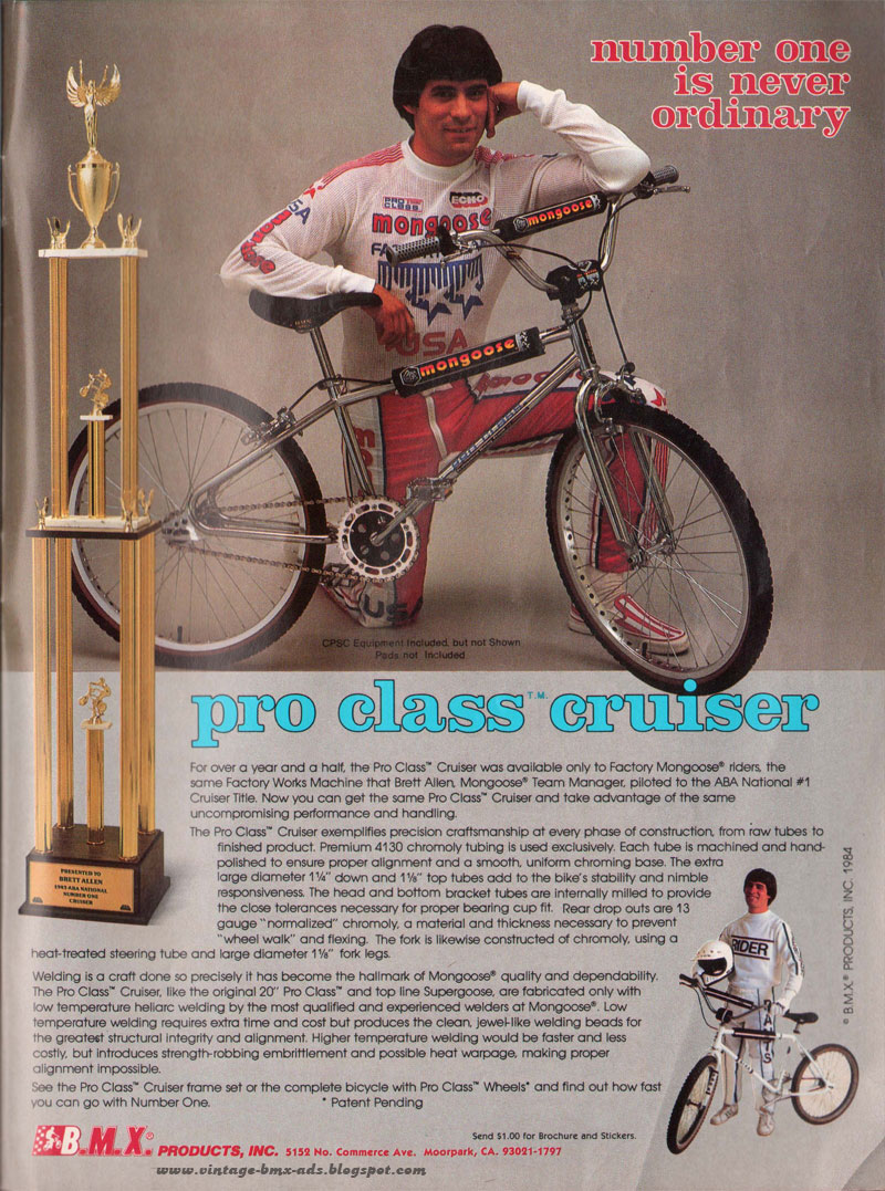 Vintage BMX Ads: number one is never ordinary - pro class cruiser