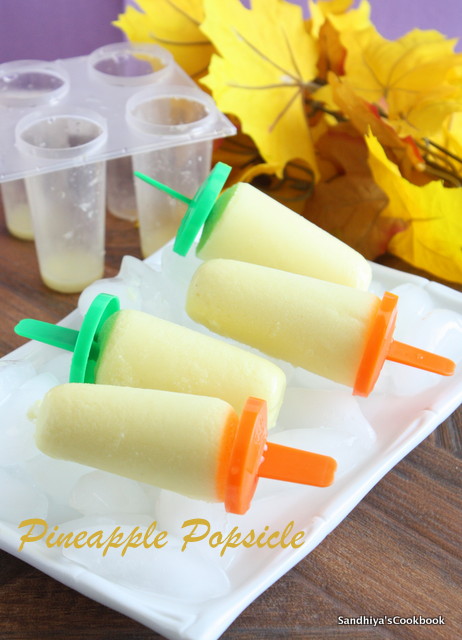 Sandhiya's Cookbook: Pineapple Popsicle | Virgin Pina Colada Pops ...