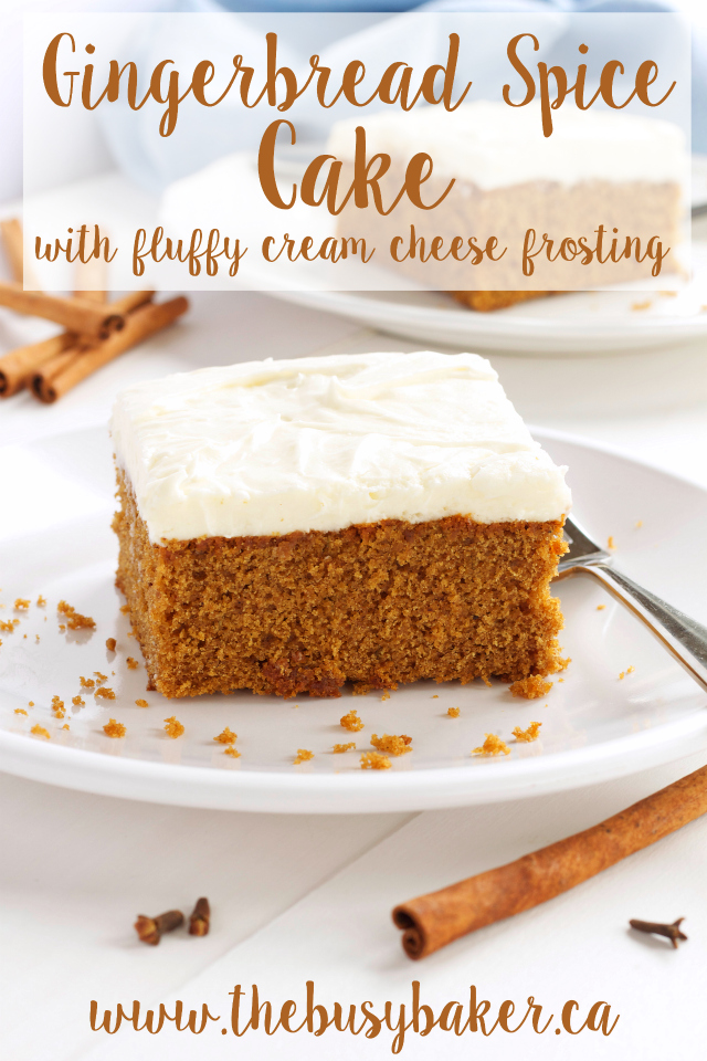 Gingerbread Spice Cake with Fluffy Cream Cheese Frosting - Foodie Magz