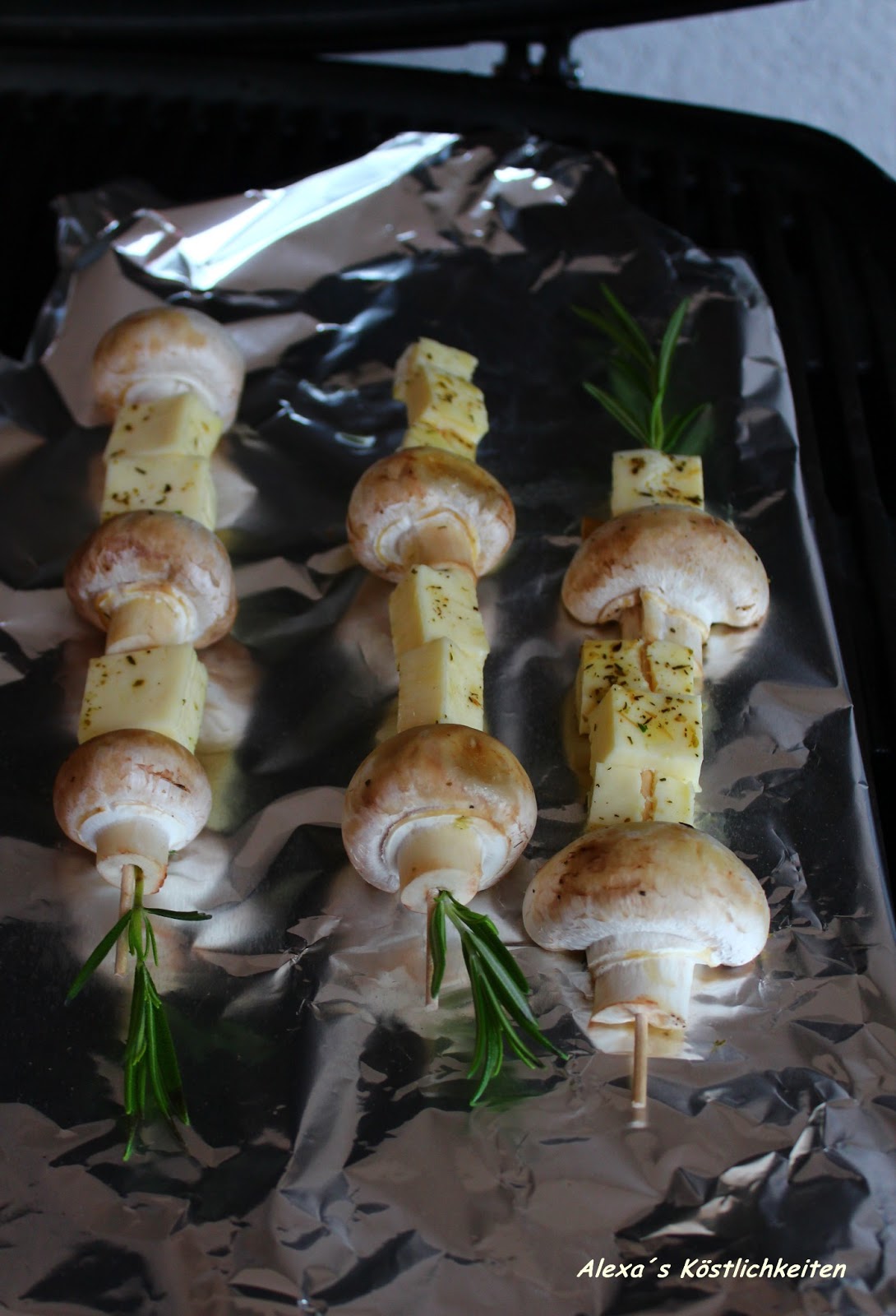 Alexa´s Köstlichkeiten: Grill Käse-Campignon-Spieß