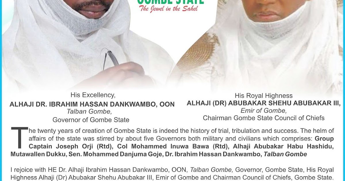 SARKIN FULANIN GOMBE FOUNDATION: GOMBE STATE 20 YEARS ANNIVERSARY
