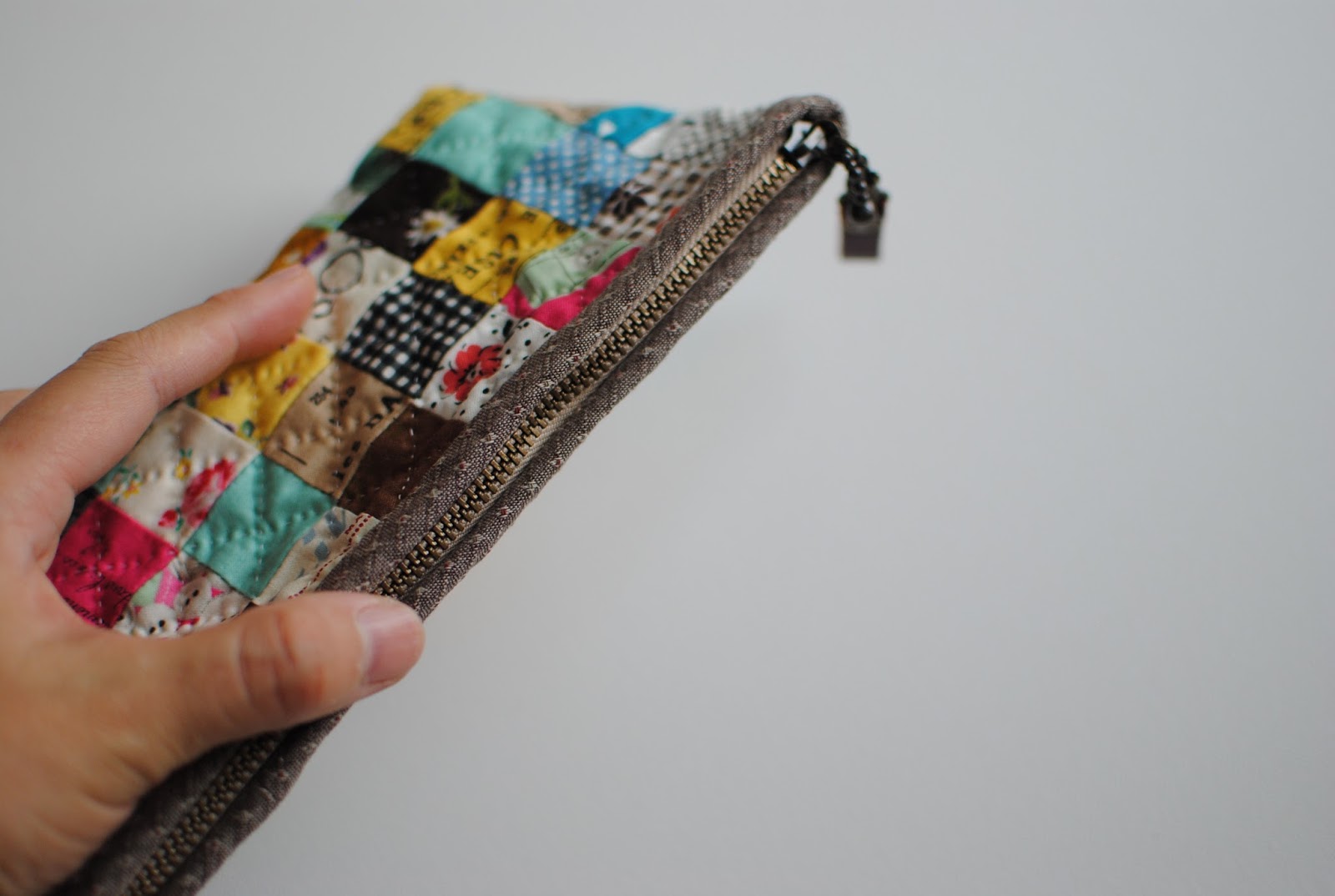 1/4" mark: Penny Square Patchwork Pouch