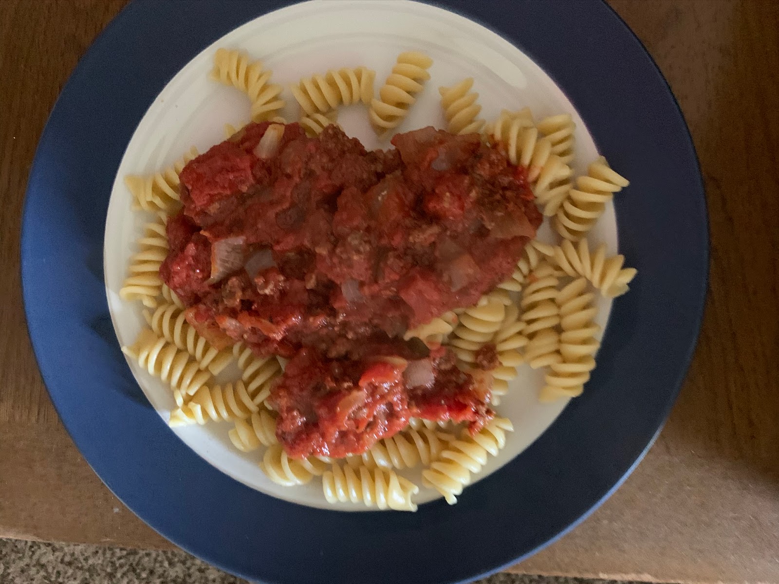 Meat Sauce and Squiggly Pasta