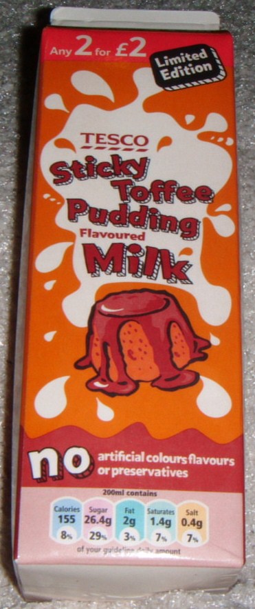 FOODSTUFF FINDS: Sticky Toffee Pudding Flavoured Milk (Tesco) [By ...
