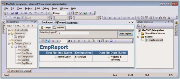 Displaying Ssrs Report In Asp Mvc Application