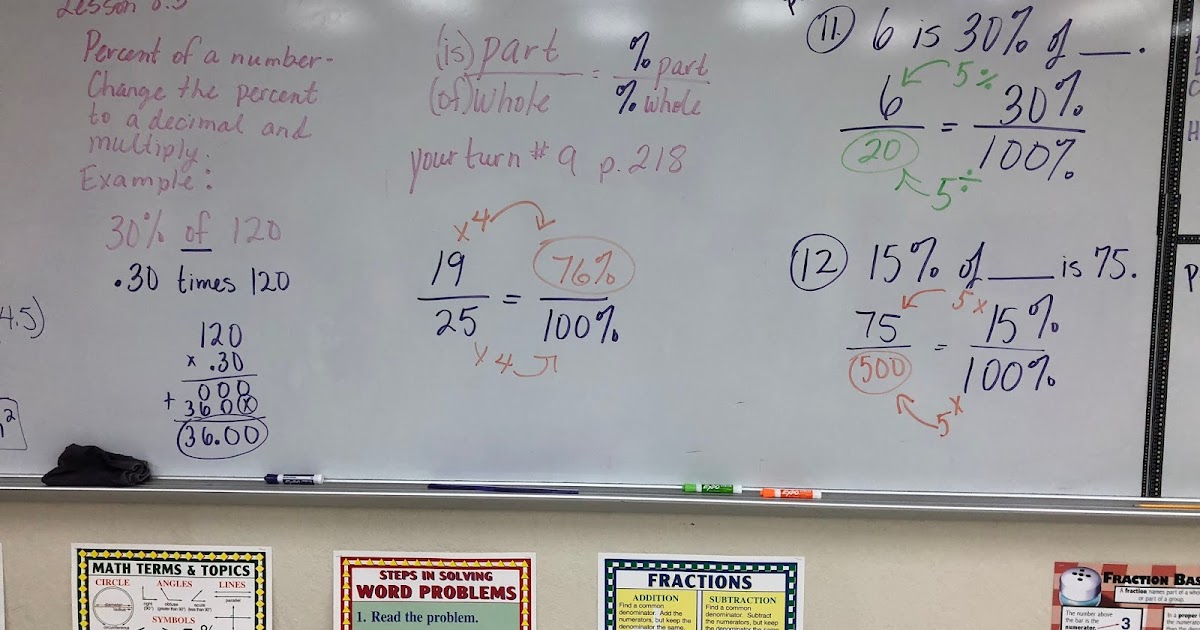 Mrs. Negron 6th Grade Math Class: Lesson 8.3 Solving Percent Problems