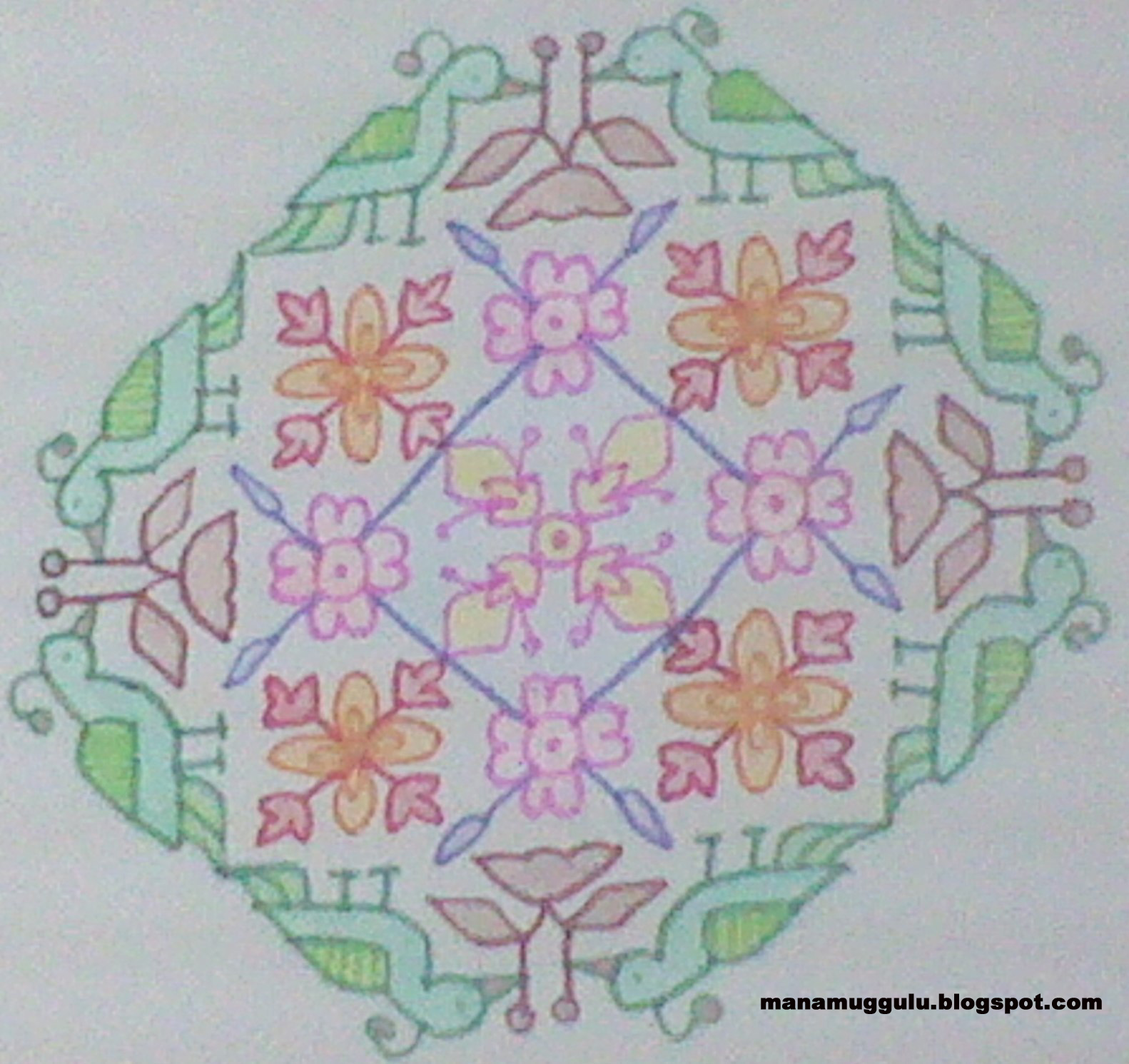 Peacock Muggu - MANA MUGGULU