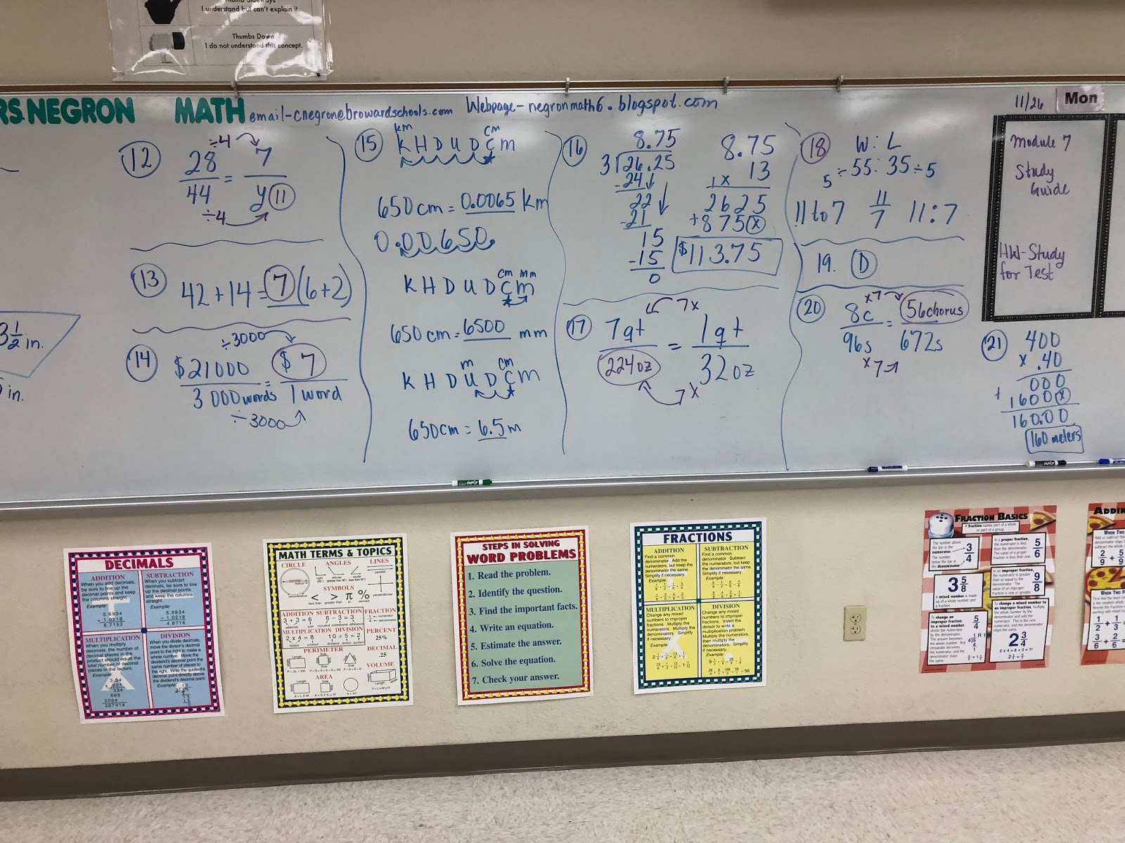 Mrs. Negron 6th Grade Math Class: Module 7 Study Guide