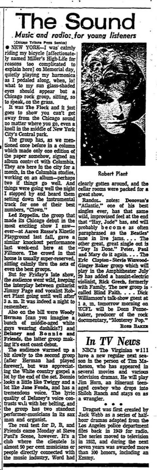 Rock & Roll Newspaper Press History: Led Zeppelin - The Chicago Tribune ...