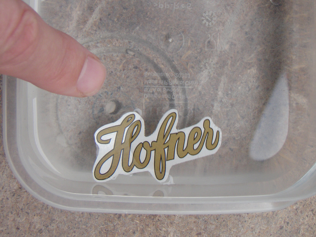 Hofner Colorama II restoration project (part 7) - applying the decal ...