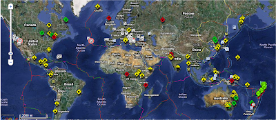 AirCom-Poste: Les catastrophes mondiales en temps réel.