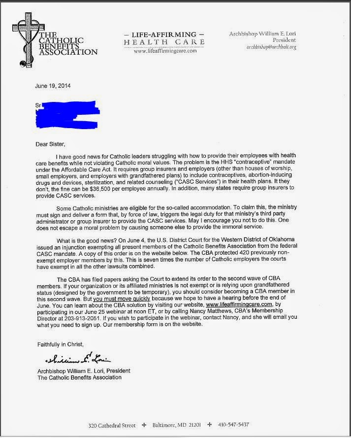 Resource Center for Religious Institutes: Catholic Benefits Association ...