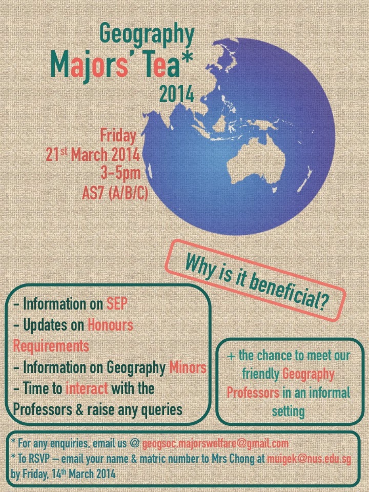 NUS Geog Soc: Geography Majors' Tea