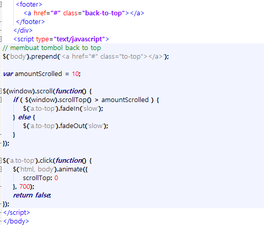 Cara mudah membuat Back To Top - Css Touch