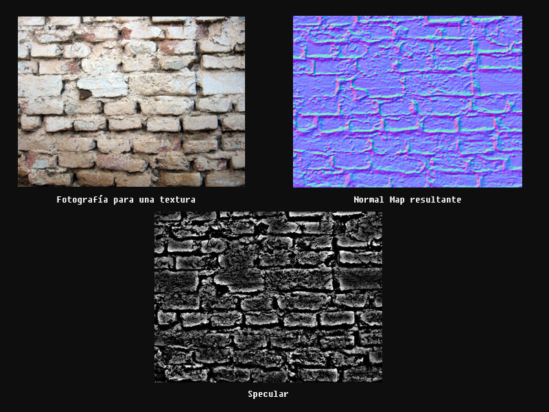 Normal o Specular Mapping a partir de texturas.