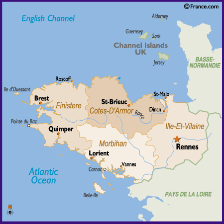 Mapa de Bretagne Imagen
