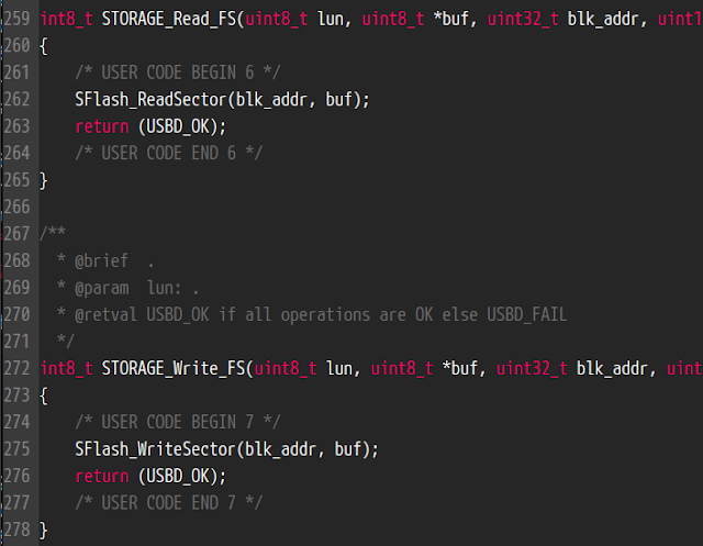 STM32 USB MSC Device with FLASH memory