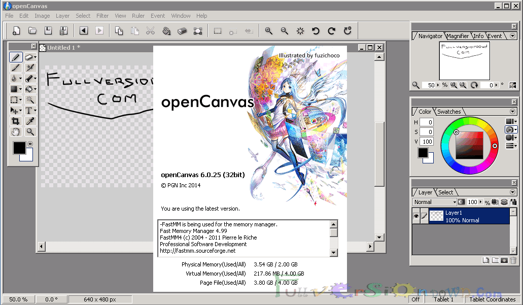 Opencanvas software - famegas