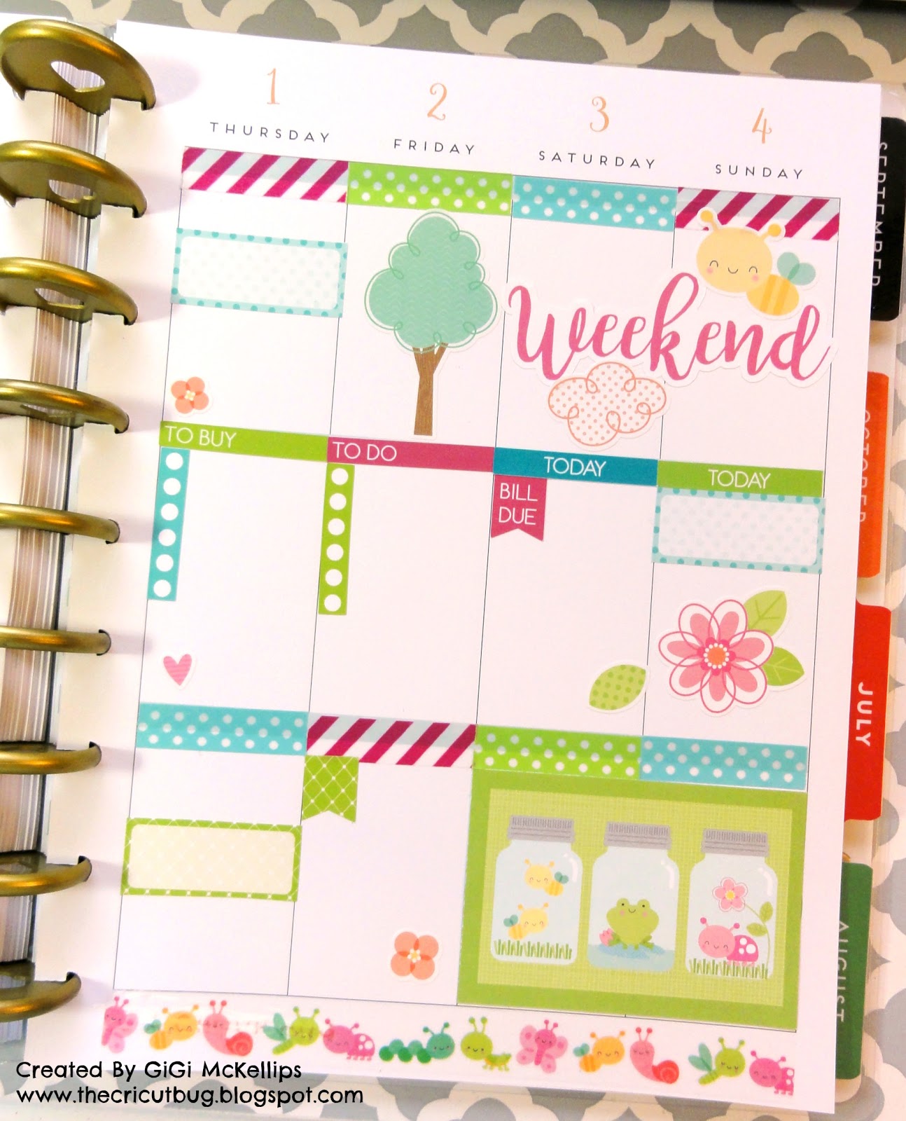 The Cricut Bug: Doodlebug Bugs Themed Happy Planner Pages