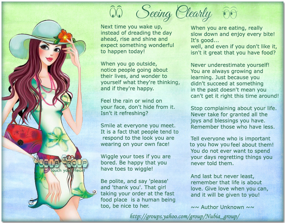 * Nubia_group Inspiration *: Seeing Clearly