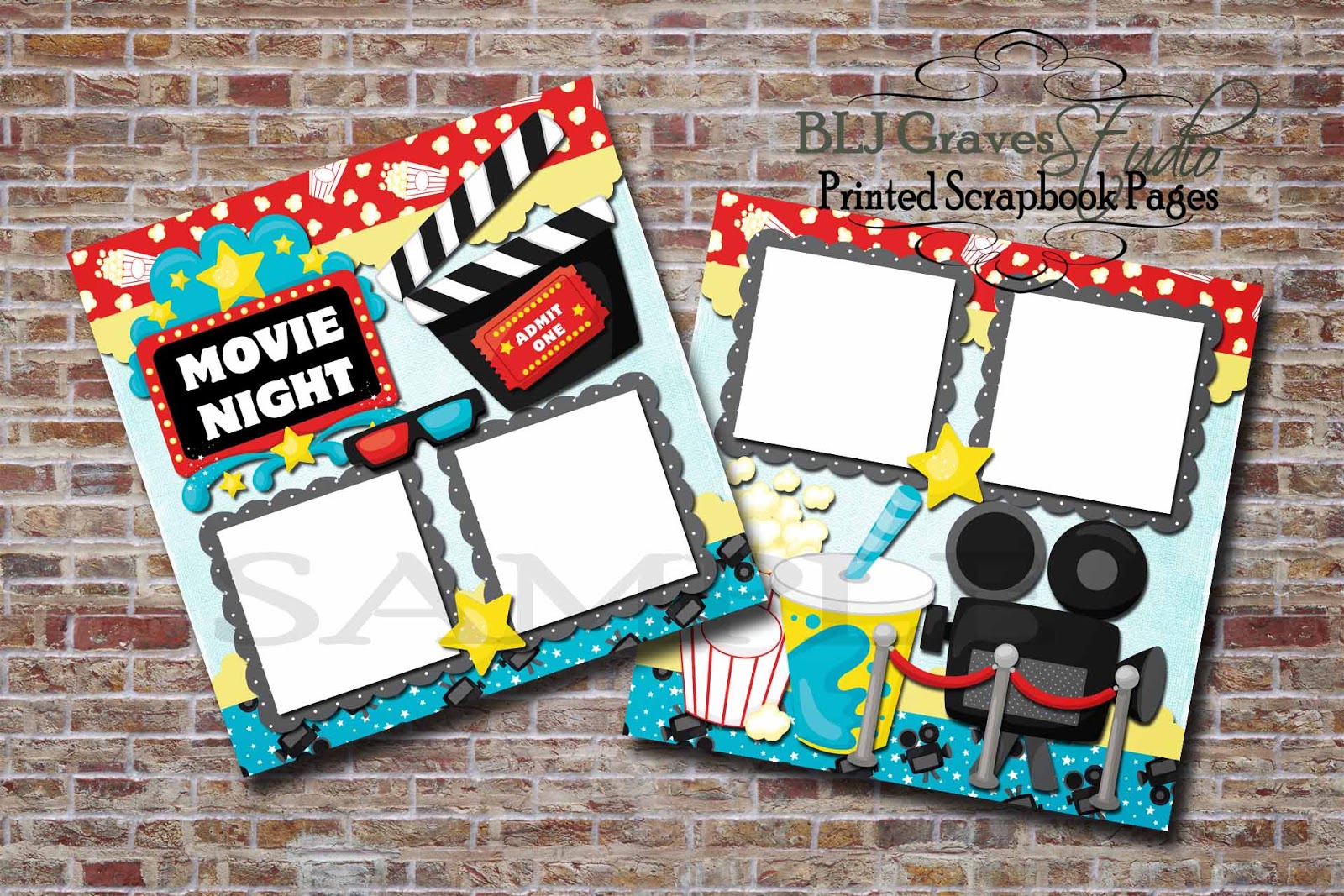 BLJ Graves Studio: Movie Night Scrapbook Pages