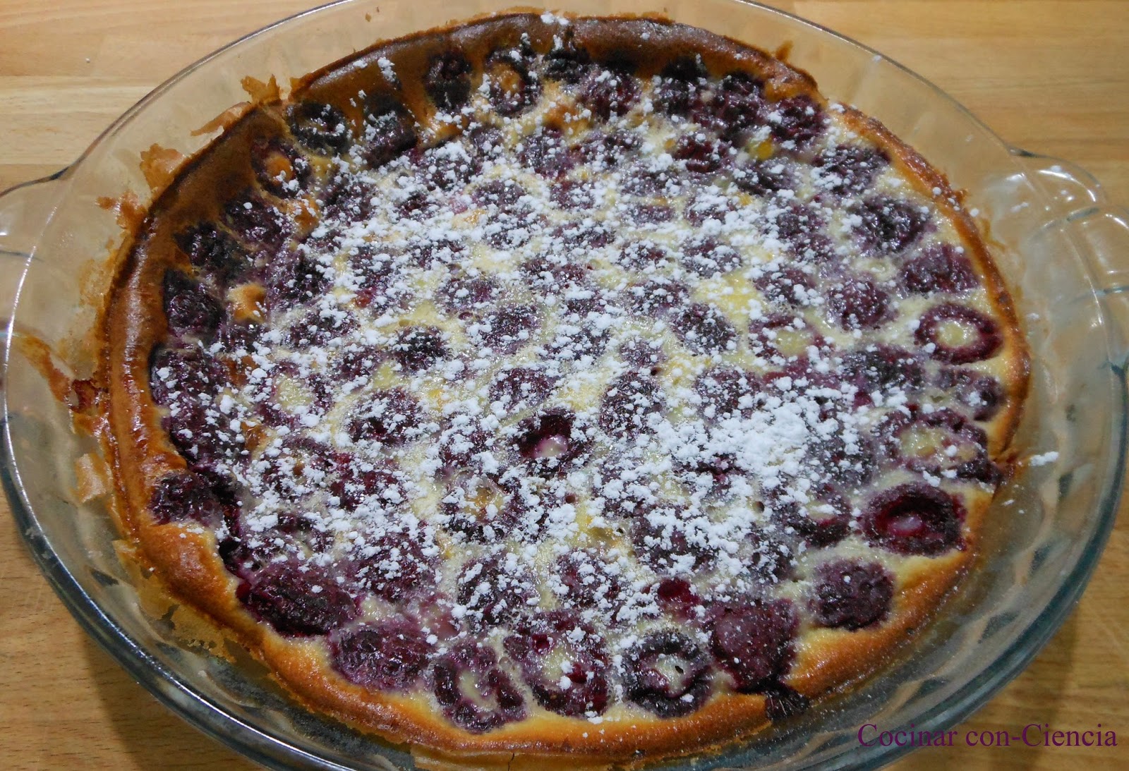 Clafoutis de frambuesas - Cocinar con-Ciencia