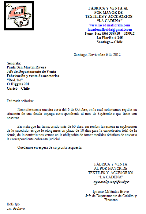 Re-Live: Cartas de Cobranza