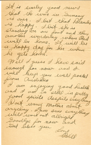 Shades of Frost: Letters Home WWII (14) May 20 1945 On a Brighter Note!