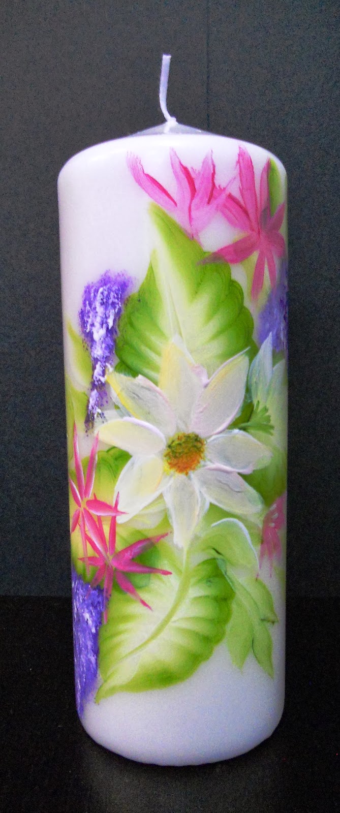 COSEPEGACORTA: VELAS PINTADAS A MANO: Bouquet Floral