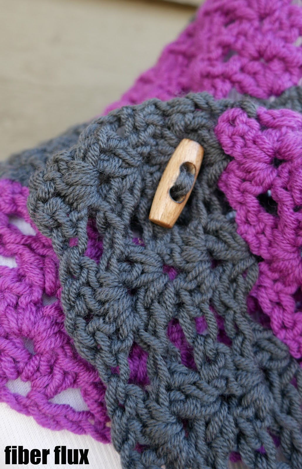 Fiber Flux: Esther Button Wrap. Free Crochet Pattern + Video